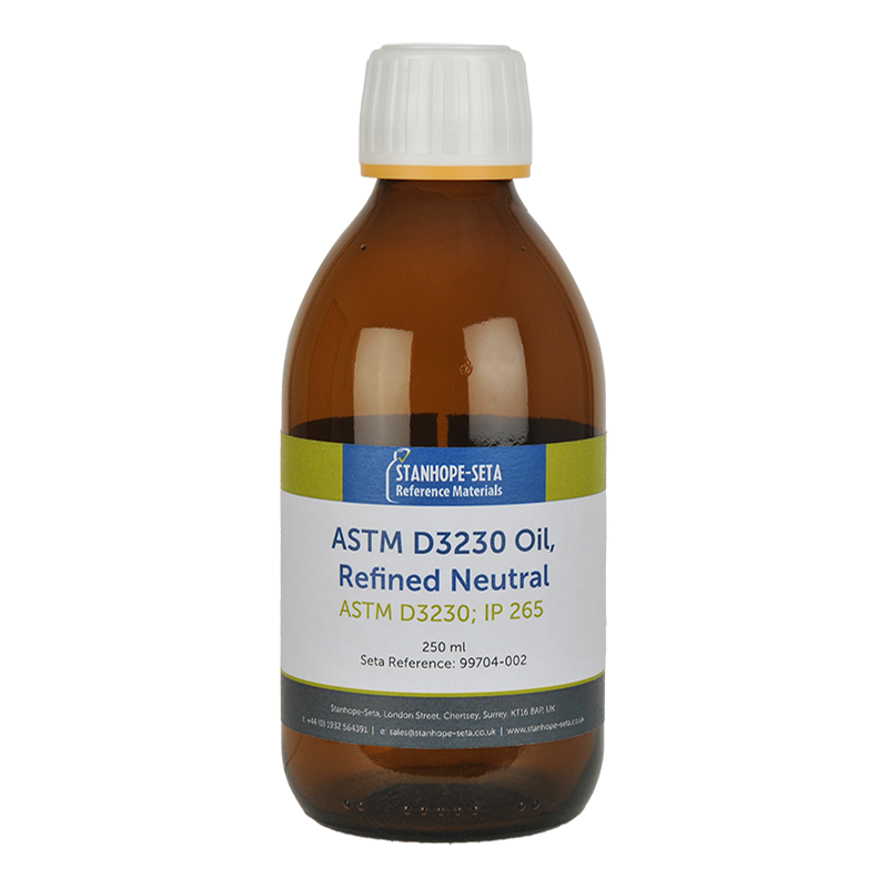 ASTM D3230 Oil, Refined Neutral, 250ml - Stanhope-Seta Reference Materials